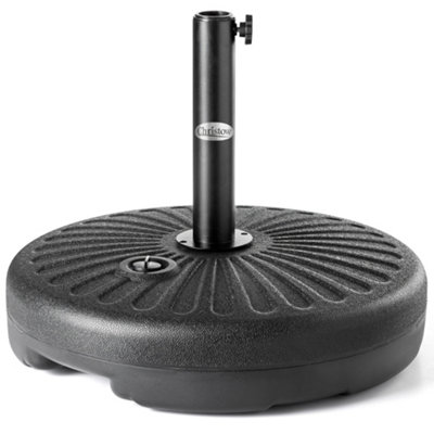 Plastic Parasol Base 35kg Round Garden Umbrella Holder Stand Water Sand ...