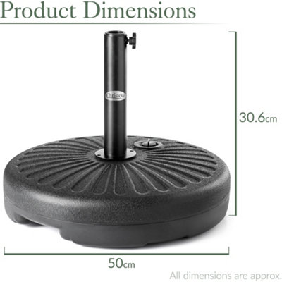 Plastic Parasol Base 35kg Round Garden Umbrella Holder Stand Water Sand ...