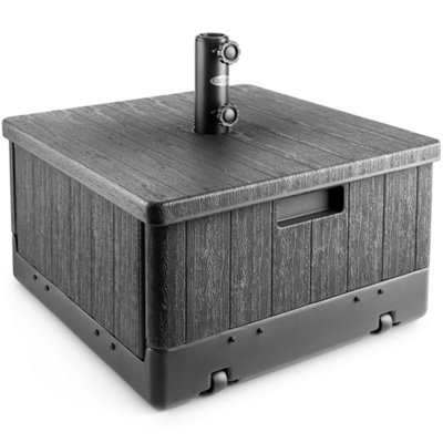 Plastic Parasol Base on Wheels 67kg Wheeled Garden Umbrella Stand Water ...