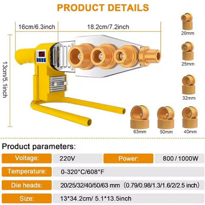 Plastic Pipe Welding and cutting Machine 800W 220V for PB PP PE PPR ...