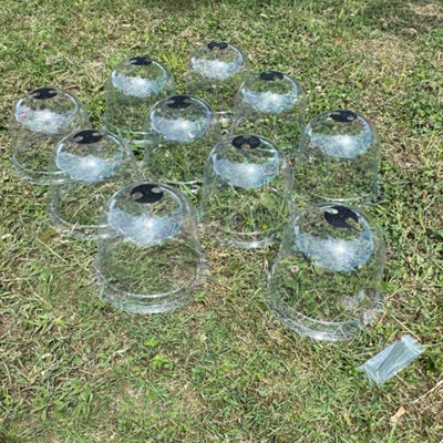 Plastic Plant Protection Garden Bell Cloche Covers with Ground Pegs ...