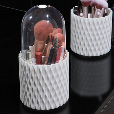 Plastic Rotating Makeup Brush Cylinder Case Pen Container