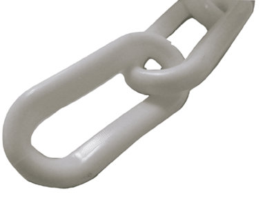 Plastic Safety Barrier Chain Fence 25M 10MM White (Decorative Garden ...