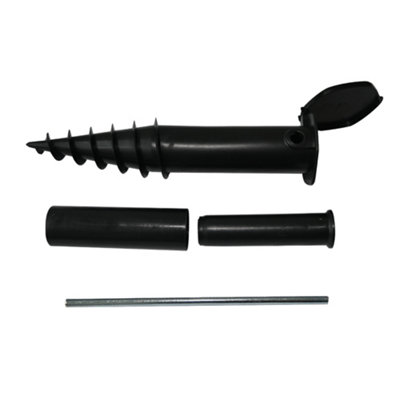 Plastic Screw-In Ground Spike Black Outdoor Anchor for Airers, Washing ...