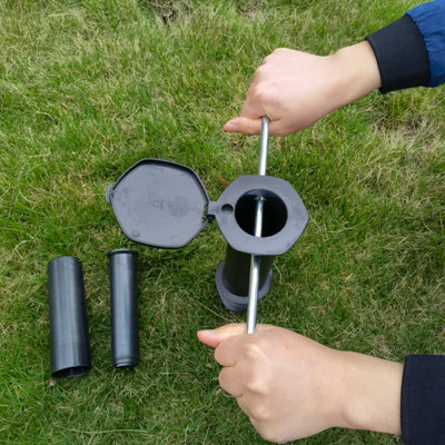 Plastic Screw-In Ground Spike Black Outdoor Anchor for Airers, Washing ...