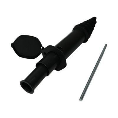 PLASTIC SCREW-IN GROUND SPIKE BLACK OUTDOOR ANCHOR FOR AIRERS, WASHING ...