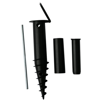 Plastic Screw-In Ground Spike Black Outdoor Anchor for Airers, Washing ...