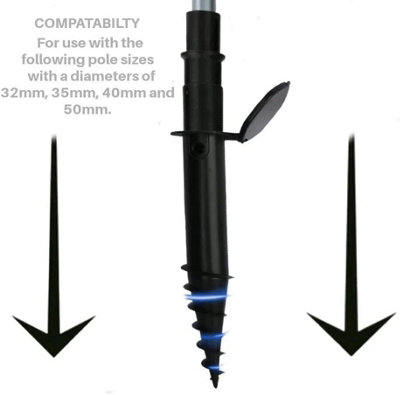 Plastic Screw Spike Black Heavy-Duty Ground Anchor for Rotary Airers ...