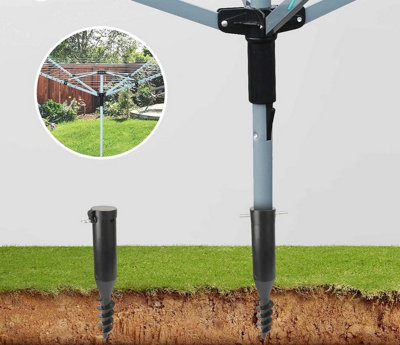 Plastic Screw Spike Black Heavy-Duty Ground Anchor for Rotary Airers ...