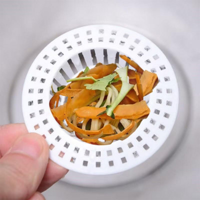 Plastic Sink Strainer White 2 Pack Lightweight Drain Hair Catcher 33mm ...