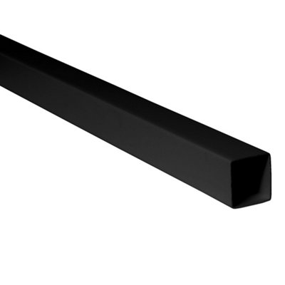 Plastic Square Tubes Black, PVC box section, pvc pipe, 1 metre, 50x50mm