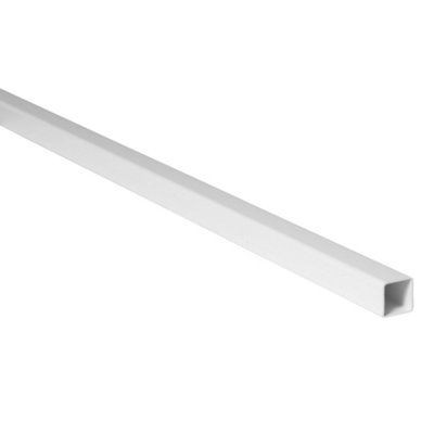 Plastic Square Tubes White, PVC box section, pvc pipe, 1 metre, 25mm ...
