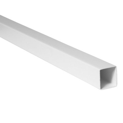 Plastic Square Tubes White, PVC box section, pvc pipe, 1 metre, 50x50mm ...