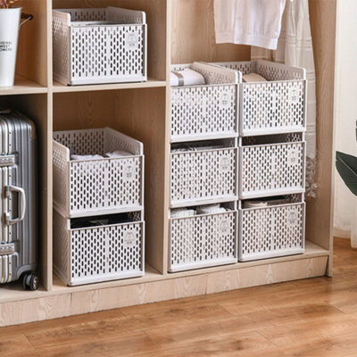 Plastic Stackable Clothes Storage Basket Drawer Organizer 28cm W x 46cm D x 32cm H