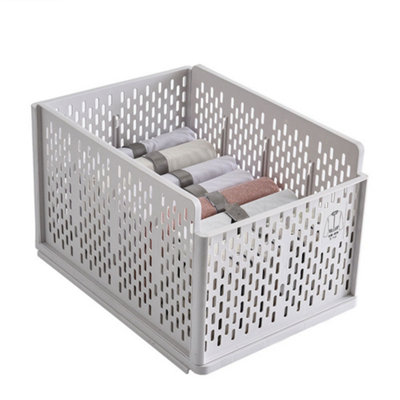 Plastic Stackable Clothes Storage Basket Drawer Organizer with ...