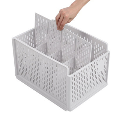 Plastic Stackable Clothes Storage Basket Drawer Organize