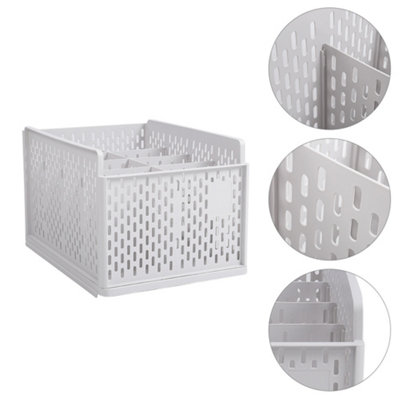 Plastic Stackable Clothes Storage Basket Drawer Organize