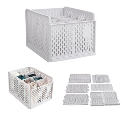 Plastic Stackable Clothes Storage Basket Drawer Organize