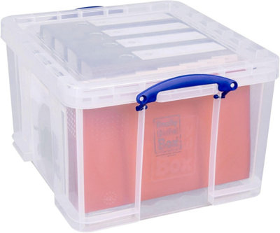 Plastic Storage Box W/ lockable lid Really Useful Box 2 x 42L Capacity ...