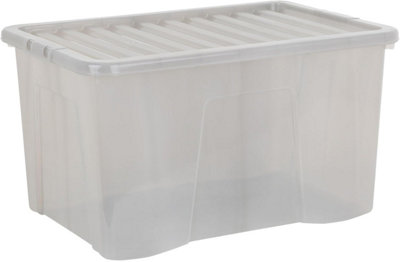 Plastic Storage Box With Lid 60 x 40 x 33 cm Wham Crystal 60 Liter ...