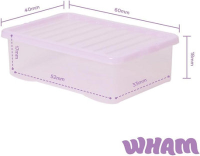 PLASTIC STORAGE BOX WITH LID WHAM CRYSTAL 32L CONTAINER - TINT LILAC ...