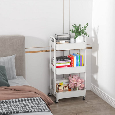 Plastic Tiered Kitchen Bathroom Storage Trolley - 3 Tier