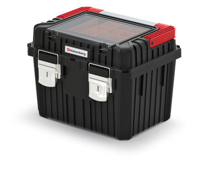 PLASTIC TOOL BOX CHEST SET HANDLE TRAY COMPARTMENT DIY STORAGE TOOLBOX ...