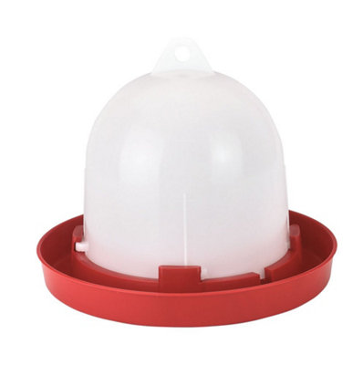 Plastic waterer for chicken and hens 1,5 litre, red