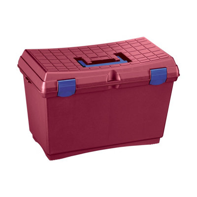 Plastica Panaro Art. 159 Horse Tack Storage Box Burgundy/Blue (One Size)