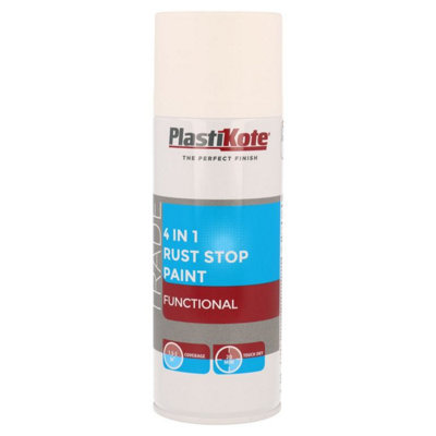 PlastiKote - 4 in 1 Rust Treatment Spray 400ml - White | DIY at B&Q