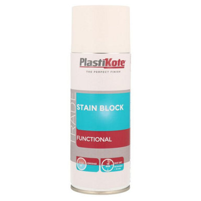 PlastiKote - Stain Block Spray 400ml - White | DIY at B&Q