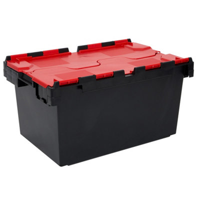 Plastor Pack of 10 - 80 Litre Heavy Duty Large Storage Box Crates (71 x ...