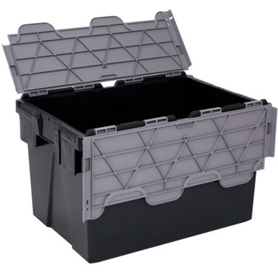 Plastor Pack of 5 - Plastic 65 Litre Mid-Heavy Duty Storage Box Tote ...