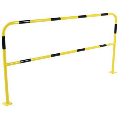 Plate-mounted safety barrier 38 mm Dia - 2m Length - Yellow/black