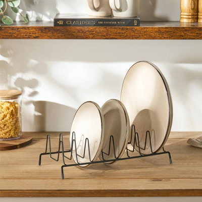 Plate Organiser Storage Dish Drying Rack Metal Drainer