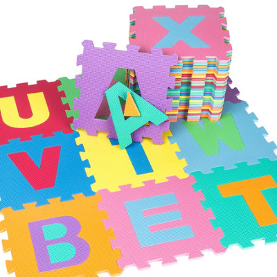 Play Mat - 86-piece with letters and numbers, soft and non-slip - colourful