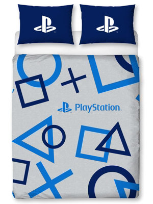 Playstation Blue Double Duvet Cover and Pillowcase Set