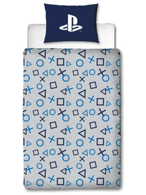 Playstation Blue Single Duvet Cover and Pillowcase Set