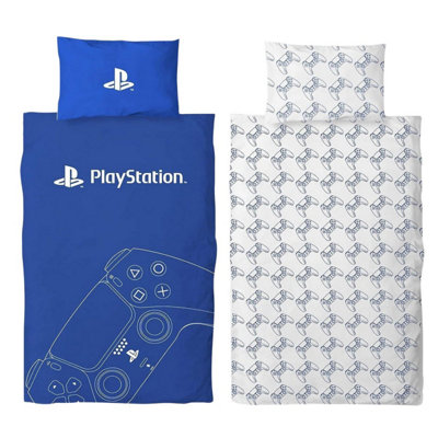 Playstation Game Controller Reversible Duvet Set Blue (Single)