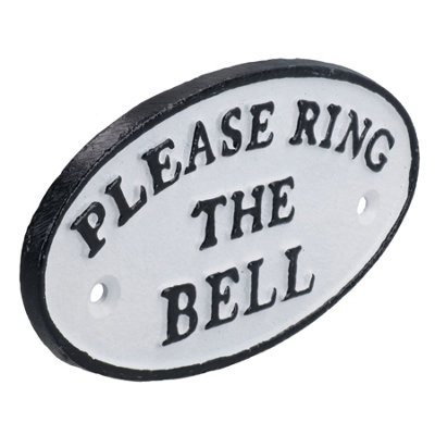 Please Ring Bell Cast Iron Sign Plaque Door Wall House Office Reception ...