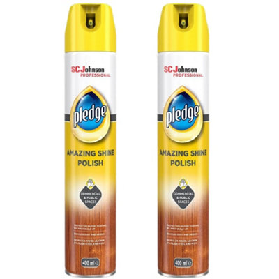 Pledge Amazing Shine Polish For Commercial & Public spaces 400ml x 2