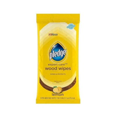Pledge Expert Care Wood Wipes Lemon Scented 24's