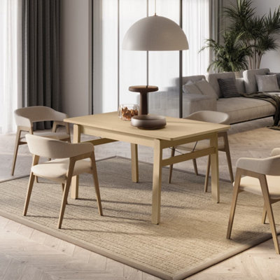 Plot 1 Elegant Light Oak Extendable Dining Table - Versatile Dining ...