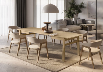 Plot 1 Elegant Light Oak Extendable Dining Table - Versatile Dining ...