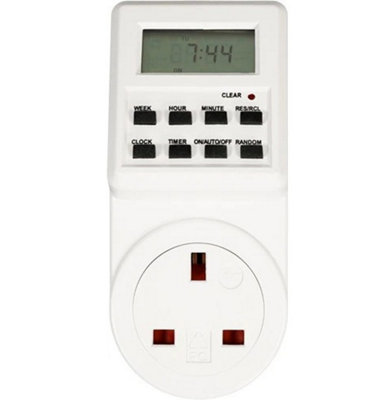 Plug In Digital Timer 7 Day Programmable 12/24hr Control for Lights and Appliances