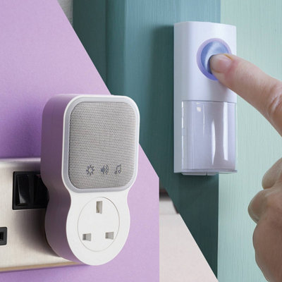 Plug-In Wireless Doorbell - 150m Range with 30 Ringtones and LED Light ...