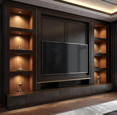 Plug & Play 8 Light Media Wall LED Lighting Kit WiFi & Remote Dimmer ...