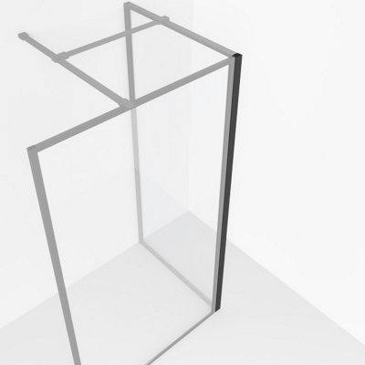 Plum&Clay Annecy Black Fixed Shower Screen Corner Support Post