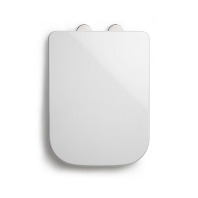Plum&Clay Aquarius Modern White Square Soft Close Toilet Seat