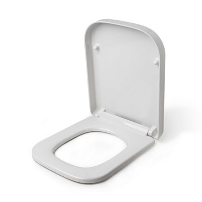 Plum&Clay Aquarius Modern White Square Soft Close Toilet Seat